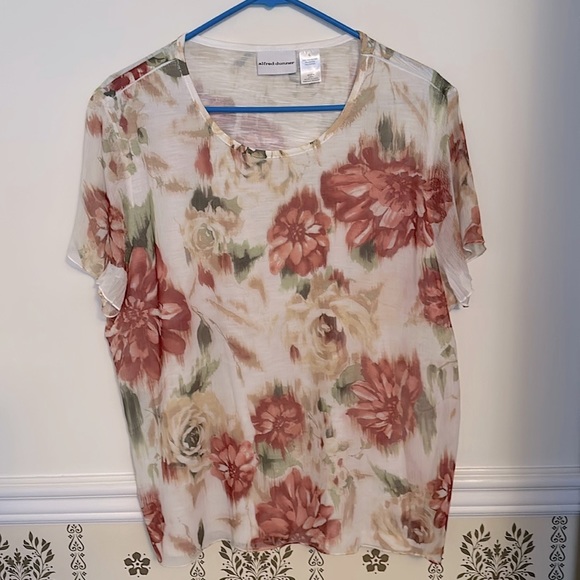 Alfred Dunner | Tops | Alfred Dunner Floral Blouse Lightweight Flowy ...